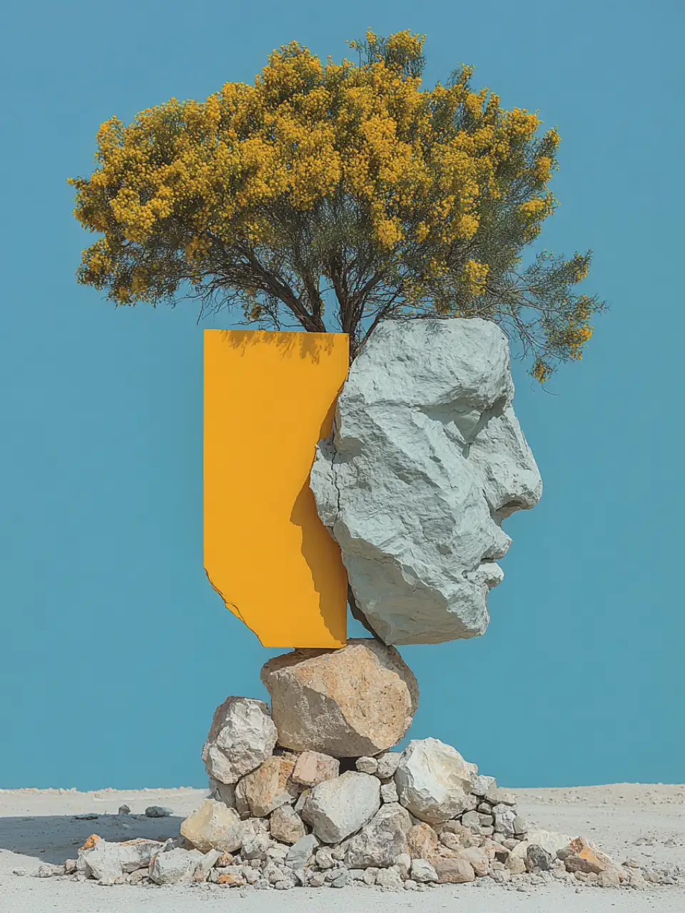 Poster For Living Room – Stone Bloom | surreal balance of nature